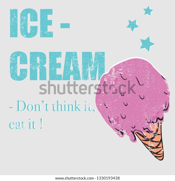 Ice Cream Text Ice Cream Drawing Stock Vector (Royalty Free) 1330193438 ...