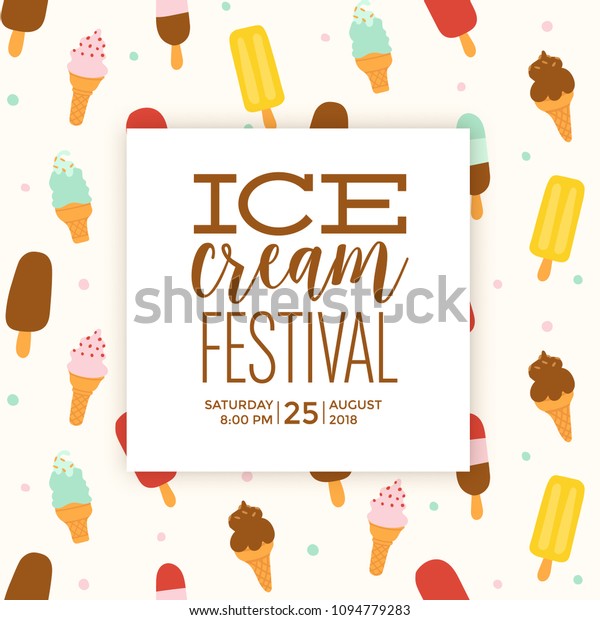 Ice Cream Themed Design Template Stock Vector (Royalty Free) 1094779283 ...