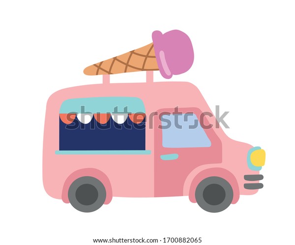 Ice Cream Van Vector Illustration: เวกเตอร์สต็อก (ปลอดค่าลิขสิทธิ์ ...