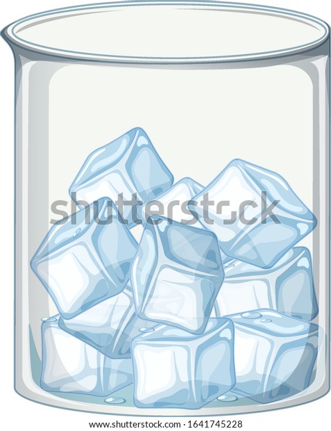 Ice Cube Big Beaker On White Stock Vector (Royalty Free) 1641745228 ...