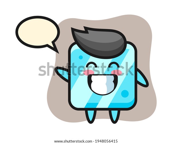 Ice Cube Cartoon Character Doing Wave Stock Vector (Royalty Free ...