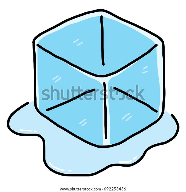 Ice Cube Cartoon Vector Illustration Hand Stock Vector (Royalty Free ...