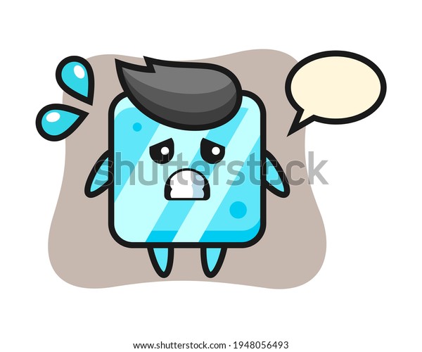 Ice Cube Mascot Character Afraid Gesture Stock Vector (Royalty Free ...