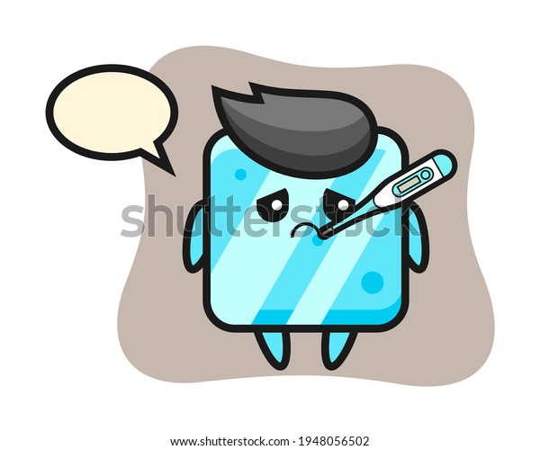 Ice Cube Mascot Character Fever Condition Stock Vector (Royalty Free ...