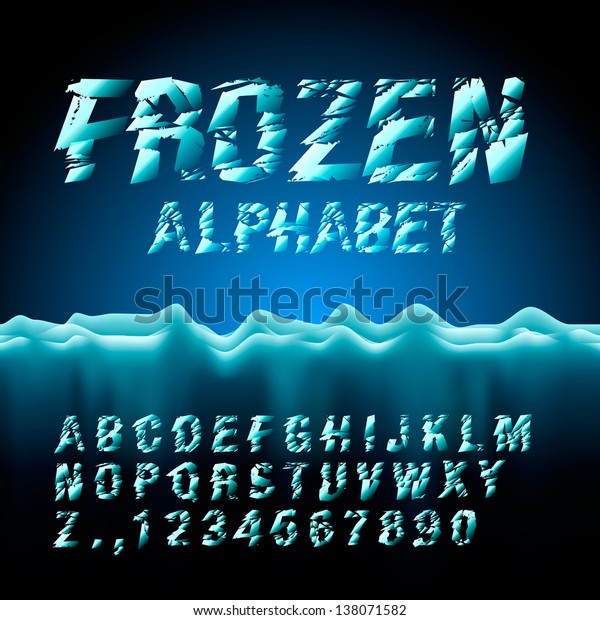 Ice Font Collection Vector Illustration Stock Vector (Royalty Free ...