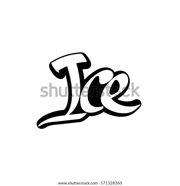 Ice Isolated Sticker Calligraphy Lettering Word Stock Vector (Royalty ...