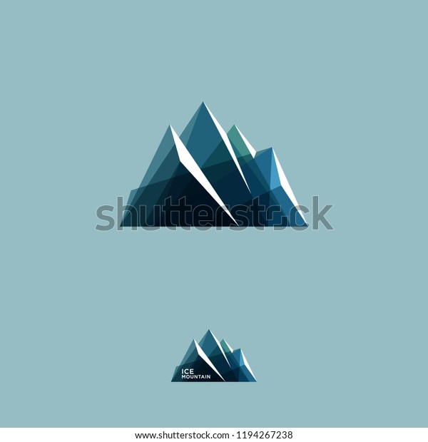 Ice Mountain Icon Beautiful Dark Mountains Stock Vector (Royalty Free ...
