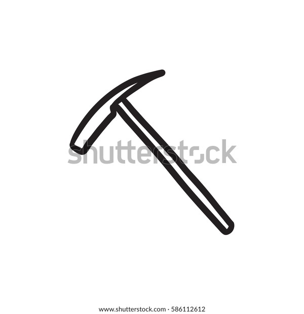 Ice Pickaxe Vector Sketch Icon Isolated Stock Vector (Royalty Free ...
