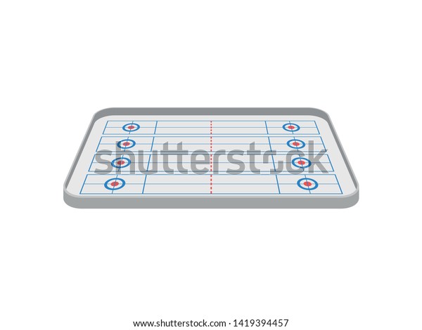 Ice Rink Playing Curling View Above Stock Vector (Royalty Free ...