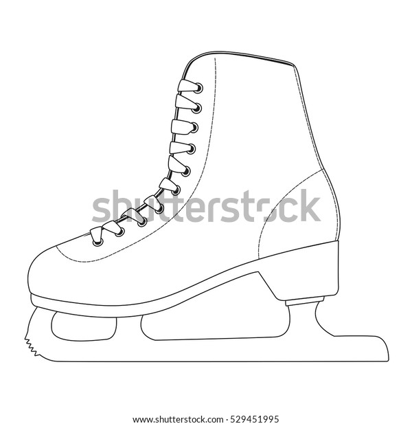 Ice Skate Outline Drawing Side View Stock Vector (Royalty Free) 529451995