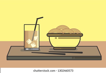Ice Tea Noodle Vector Stock Vector (Royalty Free) 1302460573 | Shutterstock