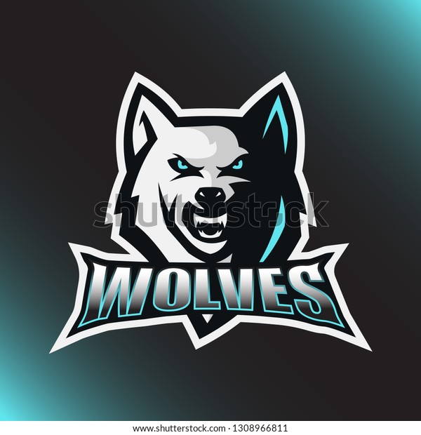 Ice Wolf Head Logo Mascot Illustration Stock Vector (Royalty Free ...
