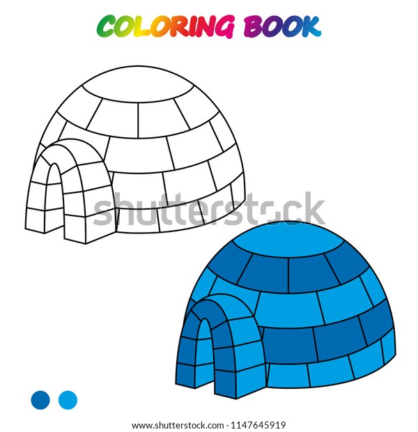 Ice Yurt Coloring Page Worksheet Game Stock Vector (Royalty Free ...