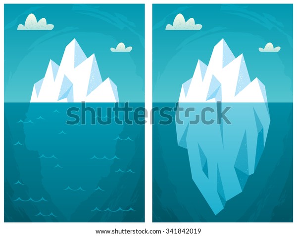 Iceberg Cartoon Iceberg 2 Versions : image vectorielle de stock (libre ...