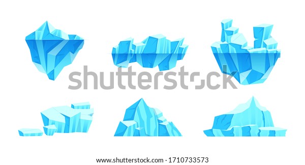 Iceberg Cartoon Set Crystals Ice Iceberg Stock Vector (Royalty Free ...