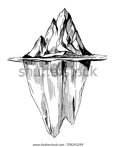 Iceberg. Illustration dessinée à la main : image vectorielle de stock ...