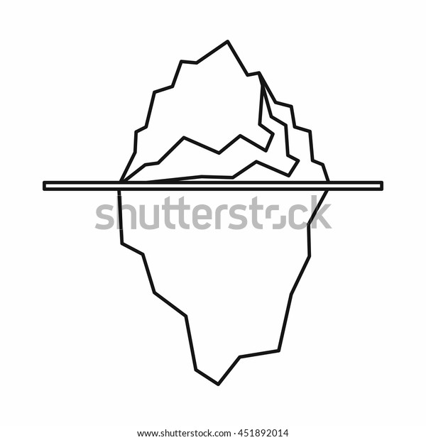 Iceberg Icon Outline Style Isolated Vector Stock Vector (Royalty Free ...