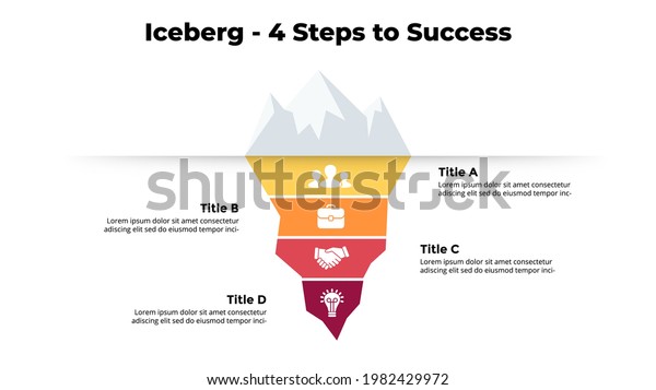 Iceberg Infographic Presentation Slide Template Analytics Stock Vector ...