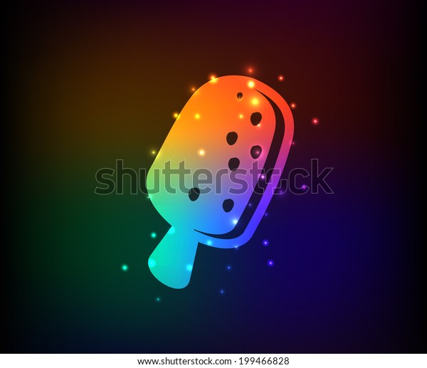 Icecream Symbolrainbow Vector Stock Vector (Royalty Free) 199466828 ...