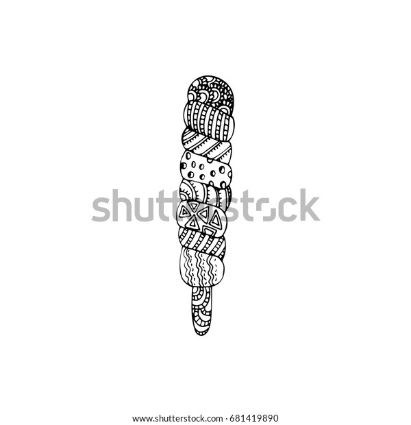 Icecream Zentangle Inspired Coloring Book Page Stock Vector (Royalty ...