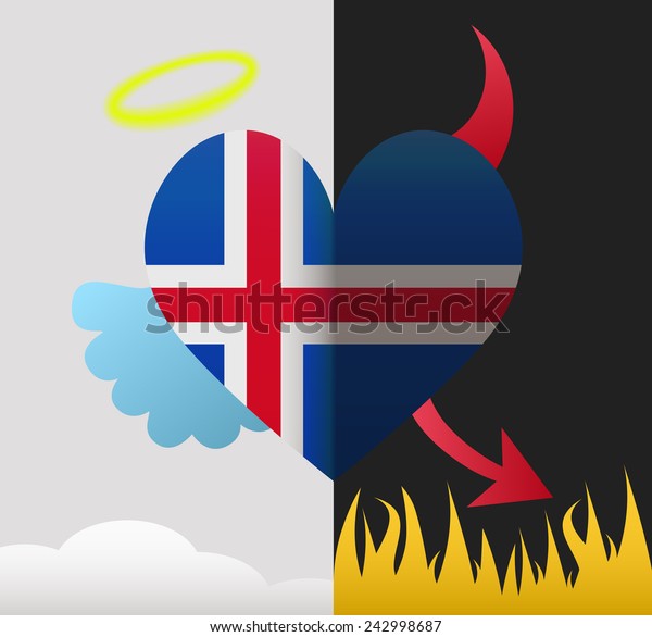 Iceland Background Heart Half Demon Half Stock Vector (Royalty Free ...