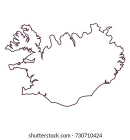Iceland Country Map Vector Stock Vector (Royalty Free) 730710424