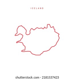 Iceland Editable Outline Map Icelandic Red Stock Vector (Royalty Free ...