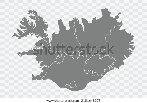 Iceland Map Grey Color On White Stock Vector (Royalty Free) 2181648375 ...
