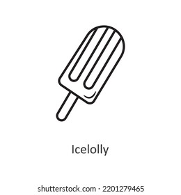 Icelolly Vector Outline Icon Design Illustration Stock Vector (Royalty ...