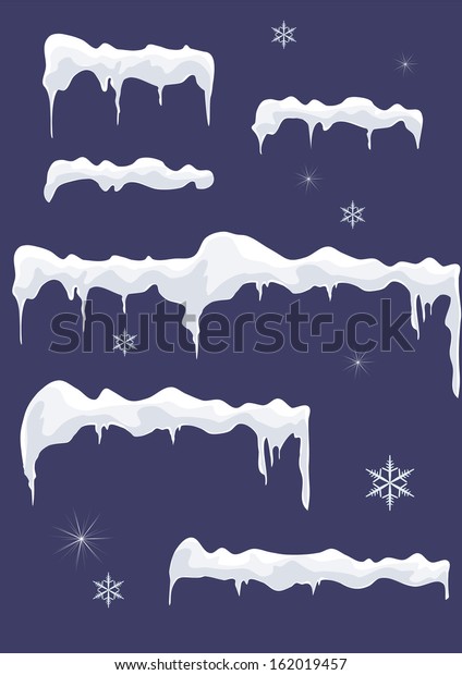 Icesheet Iciclevector Contains Icicles Stars Snowflakes Stock Vector ...
