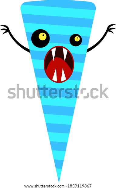 Icicle Monster Cartoon Character Sharp Fangs Stock Vector (Royalty Free ...