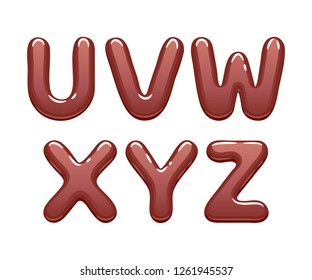 Icing Letters Chocolate Abc Set Sweet Stock Vector (Royalty Free ...