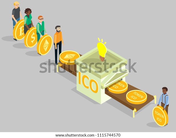 Ico Concept Vector Isometric Illustration Multiethnic Stock Vector ...