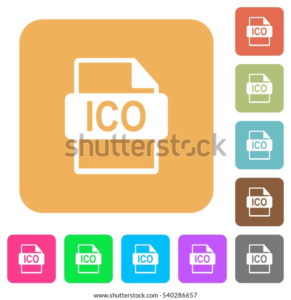 Ico File Format Icons On Rounded Stock Vector (Royalty Free) 540286657