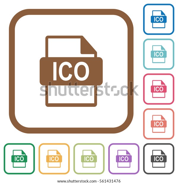 Ico File Format Simple Icons Color Stock Vector (Royalty Free) 561431476