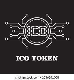Ico Token Icon Outline Stock Vector (Royalty Free) 1035129436 ...