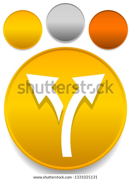 Icon 2 Way Arrow Branch Diversion Stock Vector (Royalty Free ...