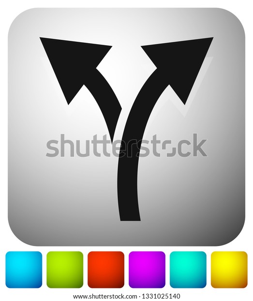 Icon 2 Way Arrow Branch Diversion Stock Vector (Royalty Free ...