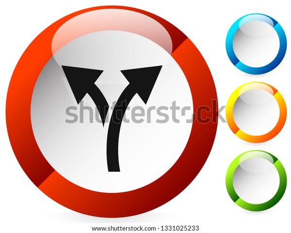 Icon 2 Way Arrow Branch Diversion Stock Vector (Royalty Free ...