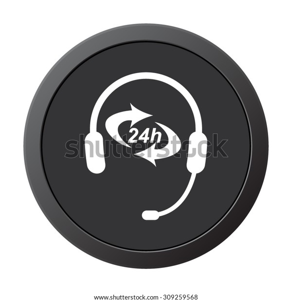 Icon 24 Hour Call Center Vector Stock Vector (Royalty Free) 309259568