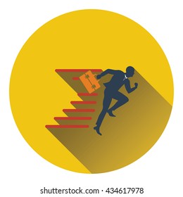 Icon Accelerating Businessman Flat Design Vector Stock Vector (Royalty ...