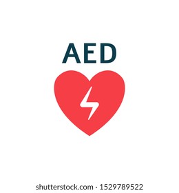 Icon Aed Red Heart Isolated Flat Stock Vector (Royalty Free) 1529789522 ...