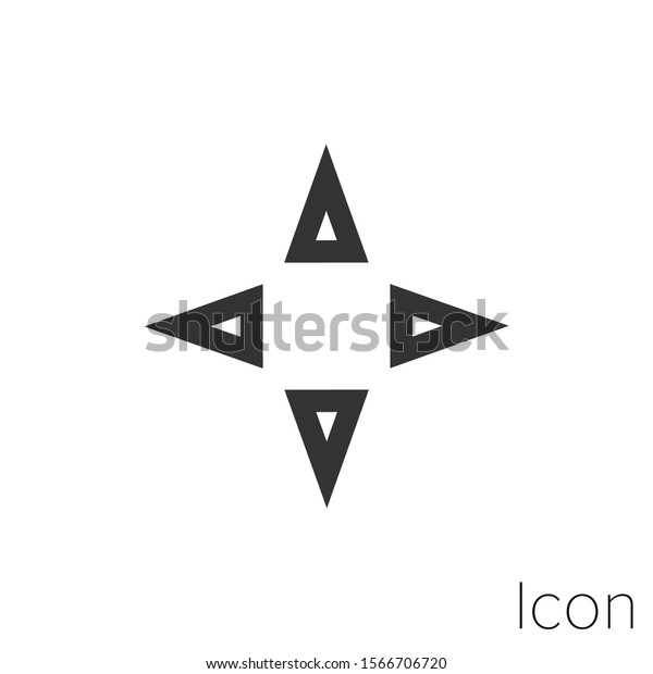 Icon Arrow Cardinal Points Black White Stock Vector (Royalty Free ...