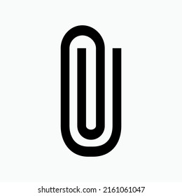 Icon Attach Attachment Paperclip Symbol Glyph Stock Vector (Royalty ...
