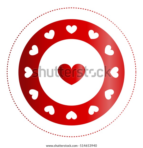 Icon Banner Banner Red Round Heart Stock Vector (Royalty Free) 514653940