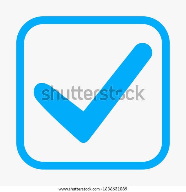Icon Blue Tick Oval Frame Vector Stock Vector (Royalty Free) 1636631089 ...