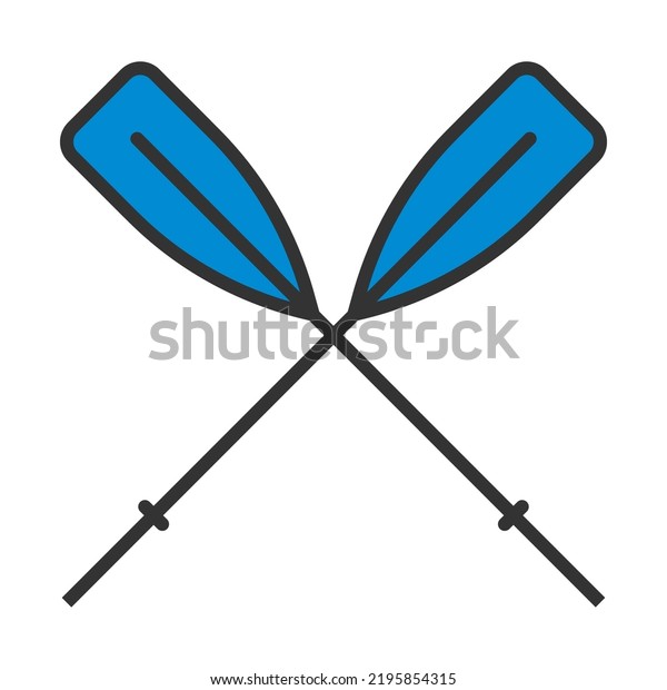 Icon Boat Oars Editable Bold Outline Stock Vector (Royalty Free ...