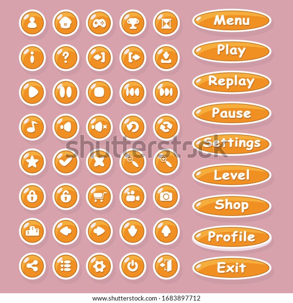 Icon Buttons Window Menu Buttons Game Stock Vector (Royalty Free ...