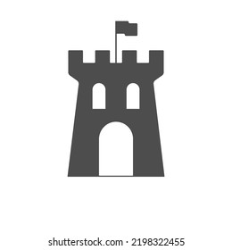 Icon Castle Tower Symbol Old Fortress Stock Vector (Royalty Free ...