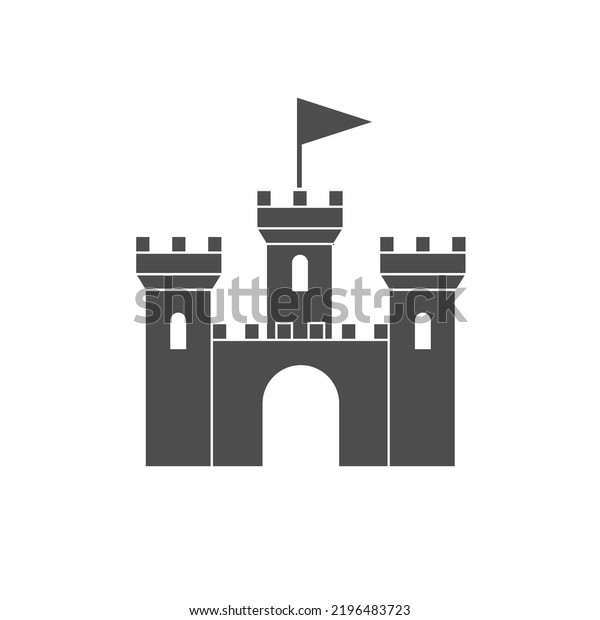 Icon Castle Tower Symbol Old Fortress Stock Vector (Royalty Free ...